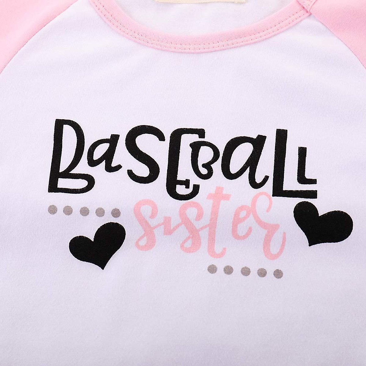 Toddler Baby Girl Summer Outfits Baseball Sister Print T-Shirts Tops + Tassel Shorts Two Piece Clothes Set