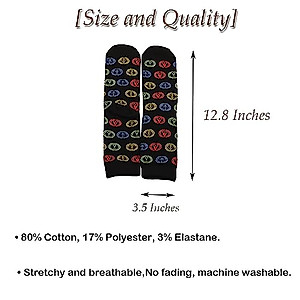 TOBGBE 2 Pairs Owl House Glyph Socks Owl House Fire Ice Plant Light Glyph Gift Owl House Fans Gift (Glyph Socks)