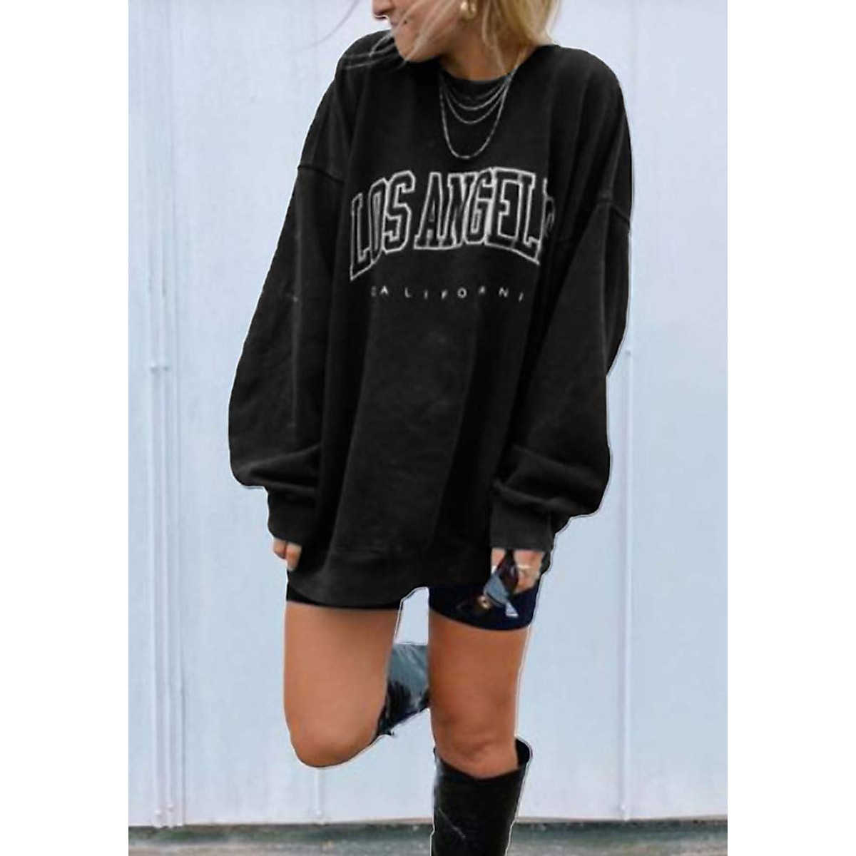 Women's Oversized Sweatshirt Los Angeles California Crewneck Long Sleeve Casual Loose Pullover Tops