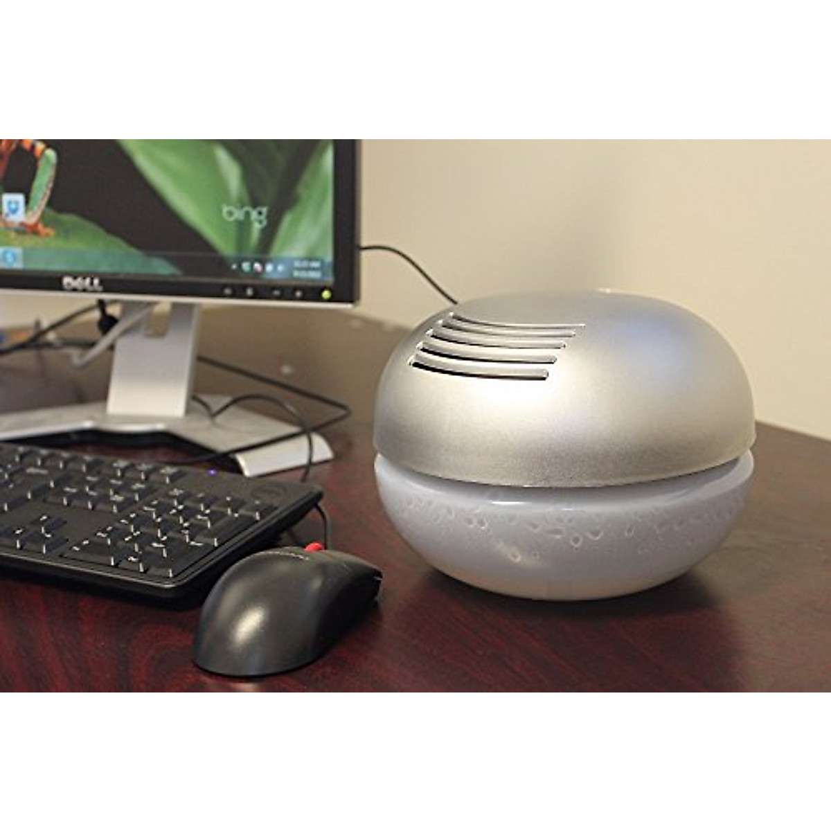 EcoGecko, Silver Classic Gecko Air Washer & Revitalizer, Aroma Diffuser with Lavender Oil
