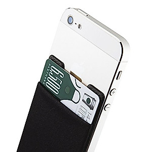 Sinjimoru Basic Cell Phone Wallet Stick on, Phone Card Holder for Back of Phone Functioning as Adhesive iPhone Wallet & iPhone Card Holder. Sinji Pouch Basic 2 Black 3 Pack…