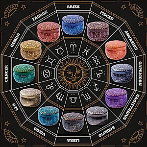 12 Constellations Scented Candles Gifts for Women, Soy Wax Candles for Home Scented, Strong Fragrance, 2.5oz Portable Travel Tin Jar Candles, Birthday Valentine's Day Gift for BFF Women Her Sister