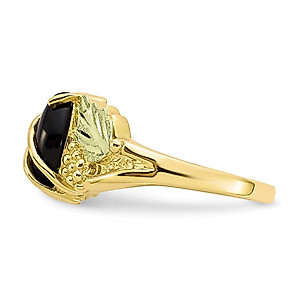 Jewels By Lux 10k Tri-color Black Hills Gold Onyx Ring