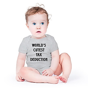 AW Fashions World's Cutest Tax Deduction Baby Bodysuit Adorable Newborn Infant Girl Romper Boy Clothes (Newborn, Sports Grey)