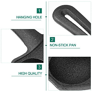 Cabilock Takoyaki Pan 12 Molds Takoyaki Maker Skillet Cast Iron Octopus Meat Ball Mold No- stick Baking Tray for Octopus Balls Pancake