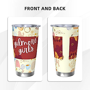 Stainless Steel Insulated Coffee Cup with Lid and Straw, 20 oz Gifts for Mom Girl Daughter Sister Friend Double Walled Stainless Steel Tumbler (silvery-F)