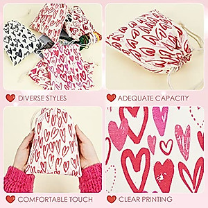 EYNDYN 30Pieces Heart Canvas Gift Bags with Drawstring Valentines Day Bag Wedding Wrapping Bags for Valentines Day, Weddings Anniversary, Baby Showers, Bridal Party Favors