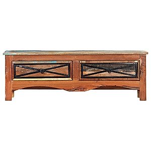 vidaXL TV Stand, TV Unit for Living Room, Sideboard with Drawer, TV Console Media Cabinet Entertainment Center, Farmhouse Style, Solid Reclaimed Wood
