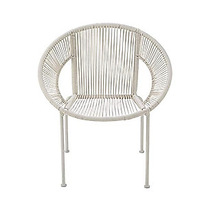 Deco 79 Plastic Rattan Outdoor Chair, 29" x 23" x 30", White