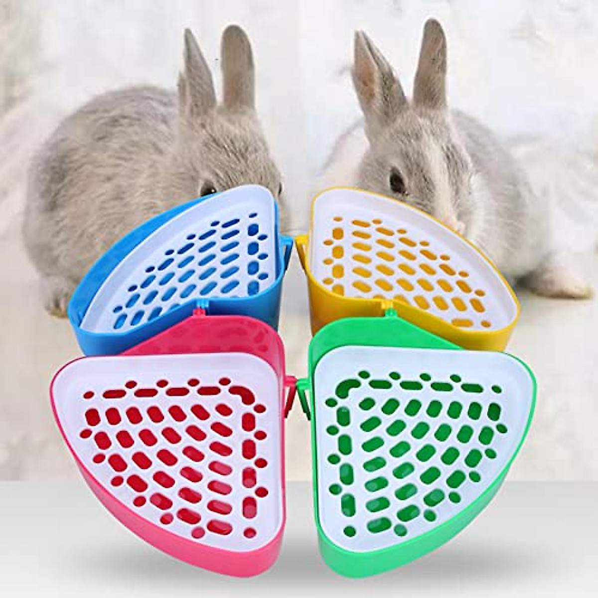Generic Durable Hamster Pet Cat Rabbit Toilet Rectangle Corner Training Tray (Blue)