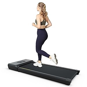 SupeRun Under Desk Treadmill, Walking Pad, Portable Treadmill with Remote & APP Control and LED Display, Quiet Walking Jogging Machine for Office Home Use (Black02)