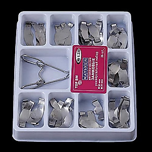 Dental Matrix with Springclip No.1.330 Sectional Contoured Metal Matrices Full kit for Teeth Replacement Dentsit Tools(36pcs)