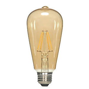 (Pack of 6) Satco S9579, 6.5/ST19/AMB/LED/E26/23K/120V, LED Light Bulb6