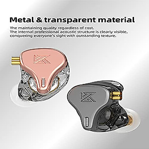 KZ x HBB DQ6S in-Ear Monitors Made for Music Lovers Wired Headset/Headphones Detachable Earphone HiFi Noise-canceling Earbuds (Gray (Without mic))