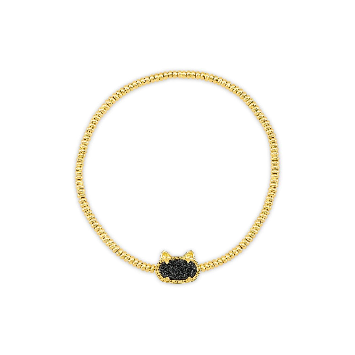 Kendra Scott Grayson Cat Stretch Bracelet in 14k Gold-Plated Brass, Fashion Jewelry for Women, Black Drusy
