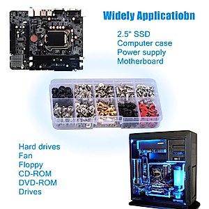 LordHardware 360pcs Computer Screws Kit Standoffs Spacers Assortment Set for Hard Drive Computer Case Motherboard Fan Power Graphics