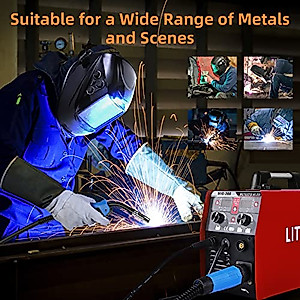 LITAKE 3 in 1 Digital MIG Welder, 200Amp 110/220V Dual Voltage Welding Machine，Suitable for MIG(2T/4T)/Lift TIG/Stick