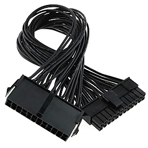 E-outstanding ATX 24 Pin Extension Cable Lead 24 Pin Male to 24 Pin Female ATX Power Supply PSU Extension Cable Extender for Motherboard 32cm/12.6Inch