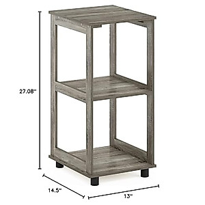 Furinno Romain 2-Tier Tall End Table, French Oak