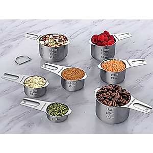 Wildone Measuring Cups & Spoons Set of 21 - Includes 7 Stainless Steel Nesting Measuring Cups, 8 Measuring Spoons, 1 Leveler & 5 Mini Measuring Spoons, Ideal for Dry and Liquid Ingredients