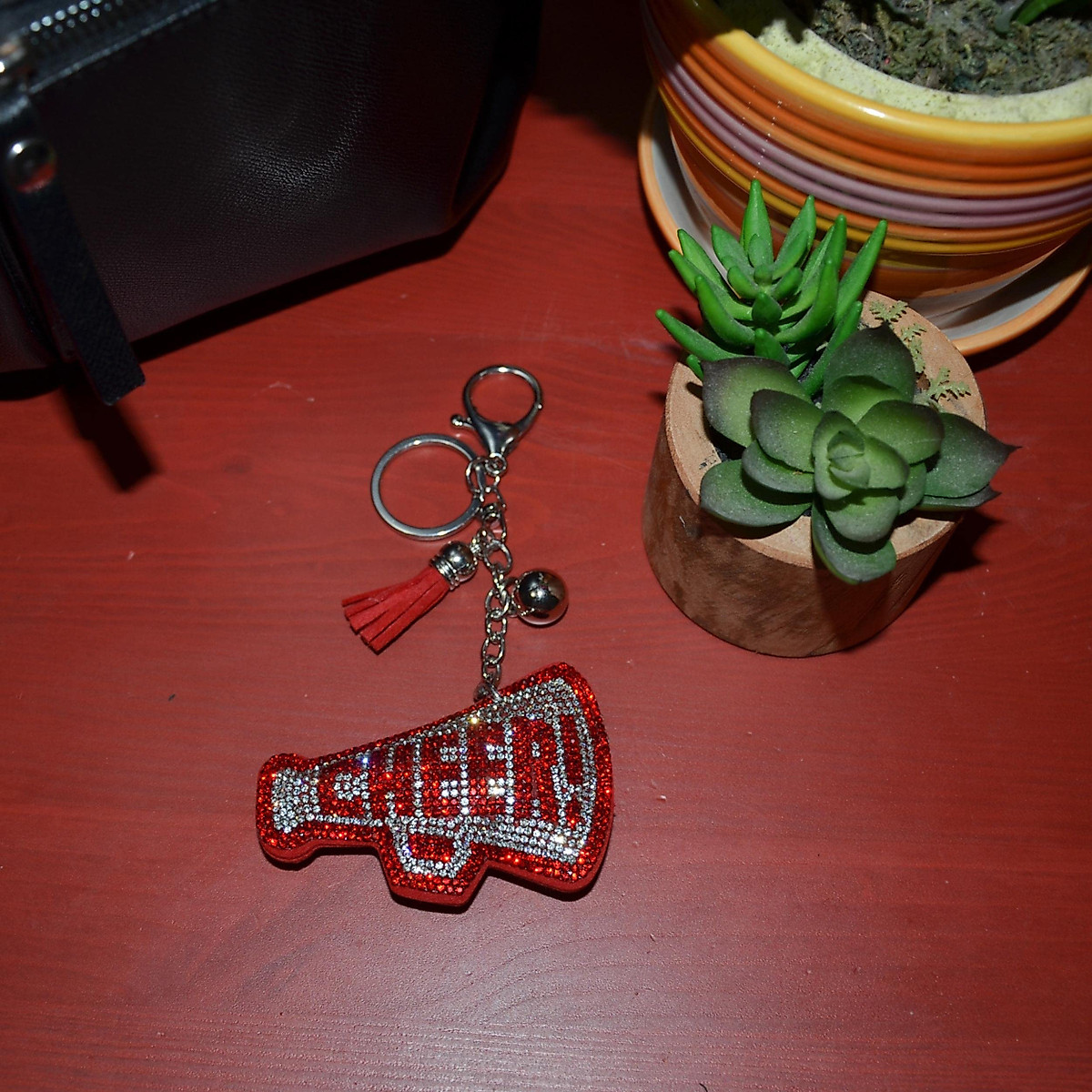 Popfizzy Red Cheer Keychain for Girls, Cheerleader Gifts for Girls, Bag Charm, Cheer Gifts, Cheer Stuff, Backpack Charms