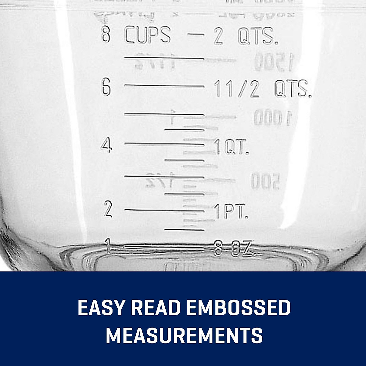 Anchor Hocking Batter Bowl, 2 Quart Glass Mixing Bowl with Red Lid