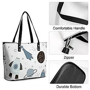 Womens Handbag Star Rocket Leather Tote Bag Top Handle Satchel Bags For Lady