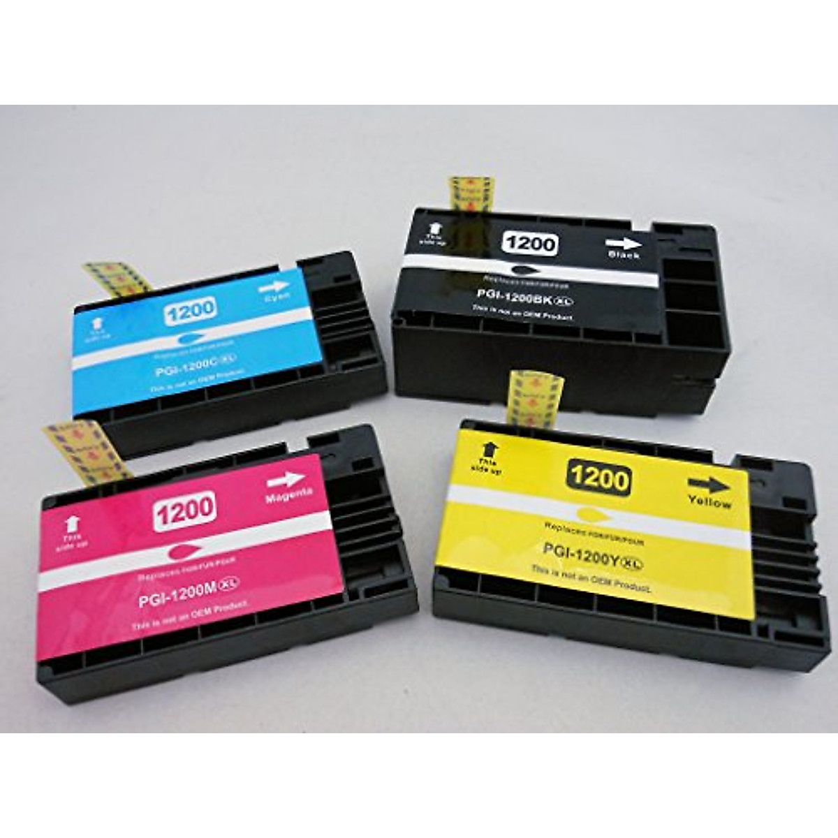 TSP Saver Replcaement PGI-1200 Black Cyan Magenta Yellow XL High Yield Ink Cartridge for Canon Maxify MB2020 MB2120 MB2320 MB2720 4 Pack (PGI1200-4PK)