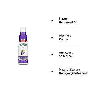 Pompeian 100% Grapeseed Oil Non-Stick Cooking Spray, Perfect for Stir-Frying, Grilling and Sauteing, Naturally Gluten Free, Non-GMO, No Propellants, 5 FL. OZ., Single Bottle