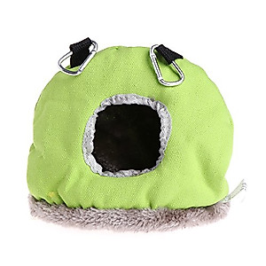 ForHe Winter Warm Bird Nest House Shed Hut Hanging Hammock Finch Cage Plush Fluffy Birds Hut Hideaway for Hamster Parrot Macaw Budgies Eclectus Parakeet Cockatiels Cockatoo Lovebird, Color Random (S)