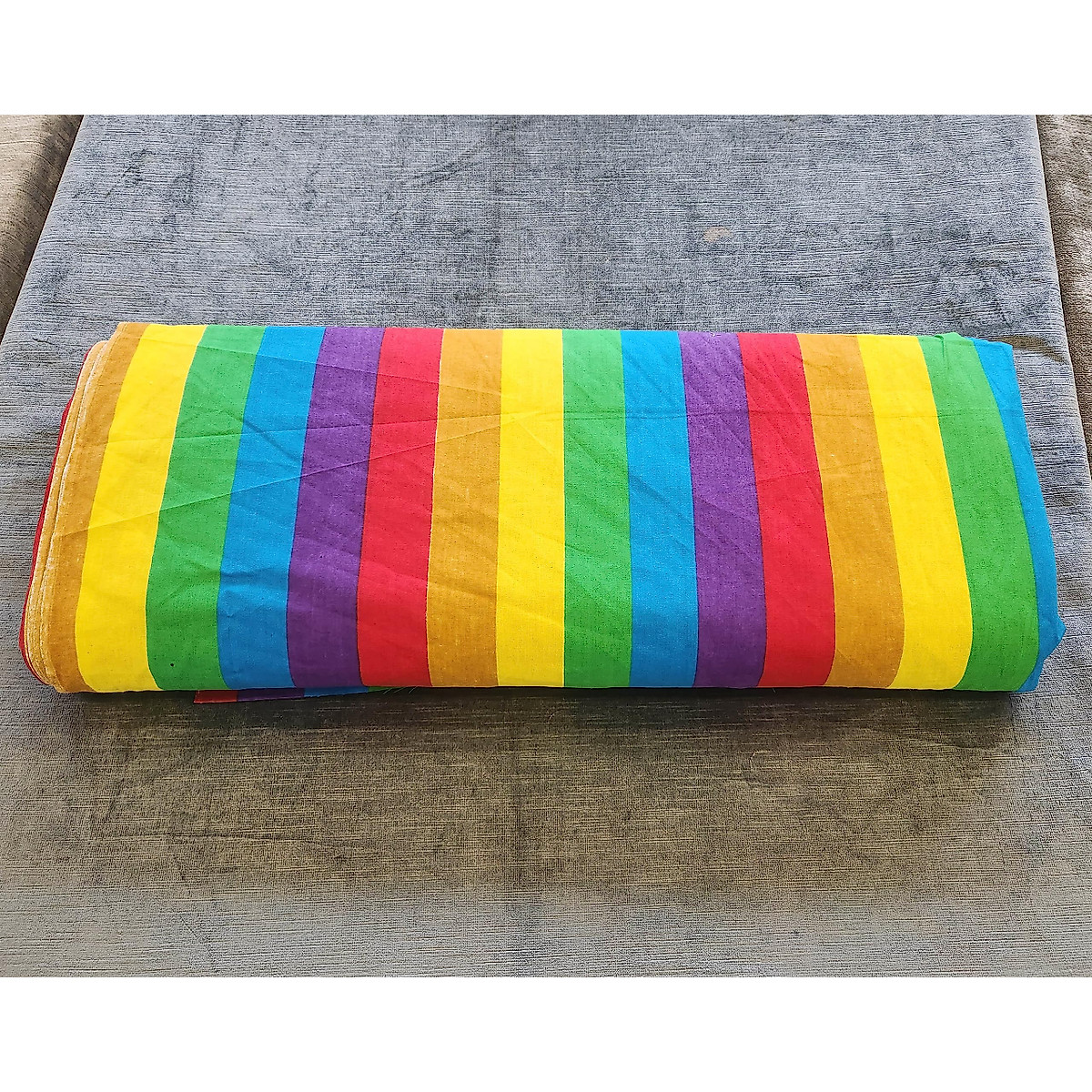 Rainbow Pride Stripe Vertical LGBT Gay Colorful Printed on 100% Cotton 44 Inches Wide Fabric by The Yard - Sewing Quilting Apparel Crafts Decor (1 Yard, Pride Stripe Vertical)