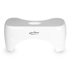 GenieBidet 7" Toilet Stool, Portable Poop Stool-350 lbs Weight, Anti-Slip Bathroom Stool for Kids & Adults, Plastic Toilet Assistance Step Stool