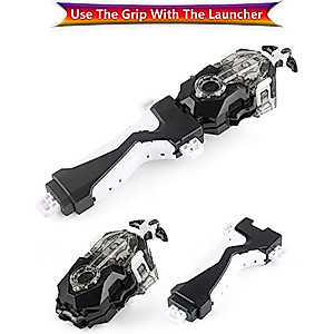 Desamvap Bey Battling Tops Burst Launcher and Grip, B-184 Custom Bey Launcher LR Left Right Spin DB Layer System Compatible with All Bey Burst Series (Black)