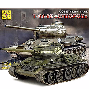 AEVVV T 34 85 Suvorov Soviet Russian Tank Model Kits Scale 1:35 - WW2 1/35 Scale Military Models T34 Tank Building Kit Assembly Instructions in Russian Language