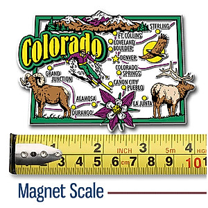 Colorado Jumbo State Magnet by Classic Magnets, 4" x 2.8", Collectible Souvenirs Made in The USA