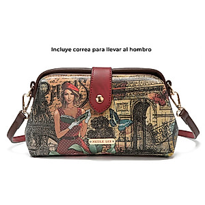 Nicole Lee Amaya Mini Crossbody, Multi Zip Compartments, Adjustable Detachable Crossbody Strap, Small (Paris Fashion Week)