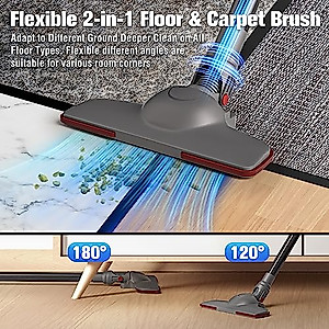 MOYSOUL Cordless Vacuum Cleaner - 9 in 1 Stick Vacuum with 30000pa Powerful Suction & 600W Brushless Motor for Pet Hair Carpet and Floor.