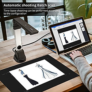 NetumScan Upgraded Book & Document Scanner for Teachers, Multi-Language OCR and English Article Recognition by AI Technology, Real-time Projection, Video Recording, Foldable & Portable, Only Windows