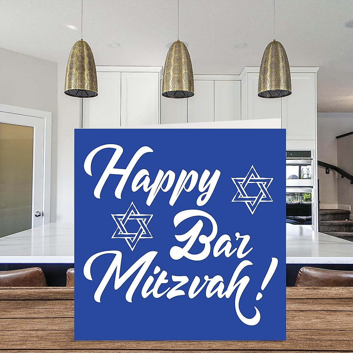 Stuff4 Bar Mitzvah Card for Boys Him - Happy Bar Mitzvah - Mazel Tov, Good Luck Congratulations Gifts, Bar Mitzvah Gifts for Boys, 5.7 x 5.7 Inch Jewish Gifts Greeting Cards Bat Mitzvah Cards