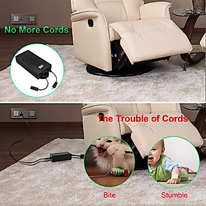 Battery Pack for Reclining Furniture 2500mAh Universal Wireless Recliner Battery Pack Rechargeable for Electric Recliner, Couch, Sofas, Lift Chairs Fits Furniture with 2-Pin Connection