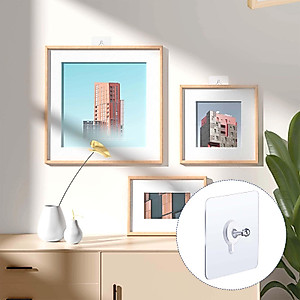 13Pcs Adhesive Wall Hooks No Damage Shower Shelf Hook Racks Oilproof Wall Hanger Without Nails Waterproof Practical Bathroom Hooks for Hanging Kitchen Bedroom Home Office Photos Frames