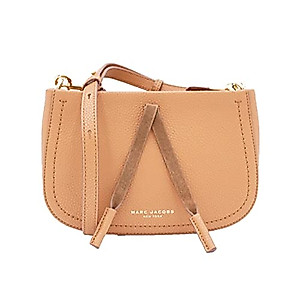 Marc Jacobs H103L01SP21 Smoked Almond Women's Maverick Tassel Leather Crossbody Saddle Bag