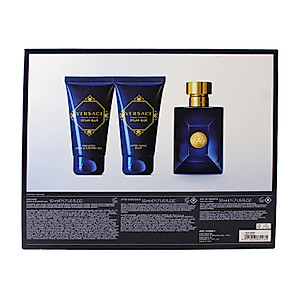 Versace Pour Homme Dylan Blue by Versace Gift Set - 1.7 oz Eau De Toilette Spray 1.7 oz After Shave Balm 1.7 oz Shower Gel Men