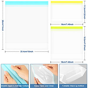 Lerine 20 Pack Reusable Freezer Bags Dishwasher Microwave Safe, Stand Up Silicone and BPA Free Reusable Sandwich Bags, Leakproof Reusable Food Storage Bags for Meal Prep - 8 Gallon 7 Sandwich 5 Snack