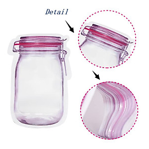 Reusable Mason Bottle Ziplock Bags,Multi-Size Fresh Leak Proof Food Storage Sandwich Bags Ziplock Bags,Hubosale Food Storage Bags, Suitable for Kitchen Camping Travel Office (20pcs)