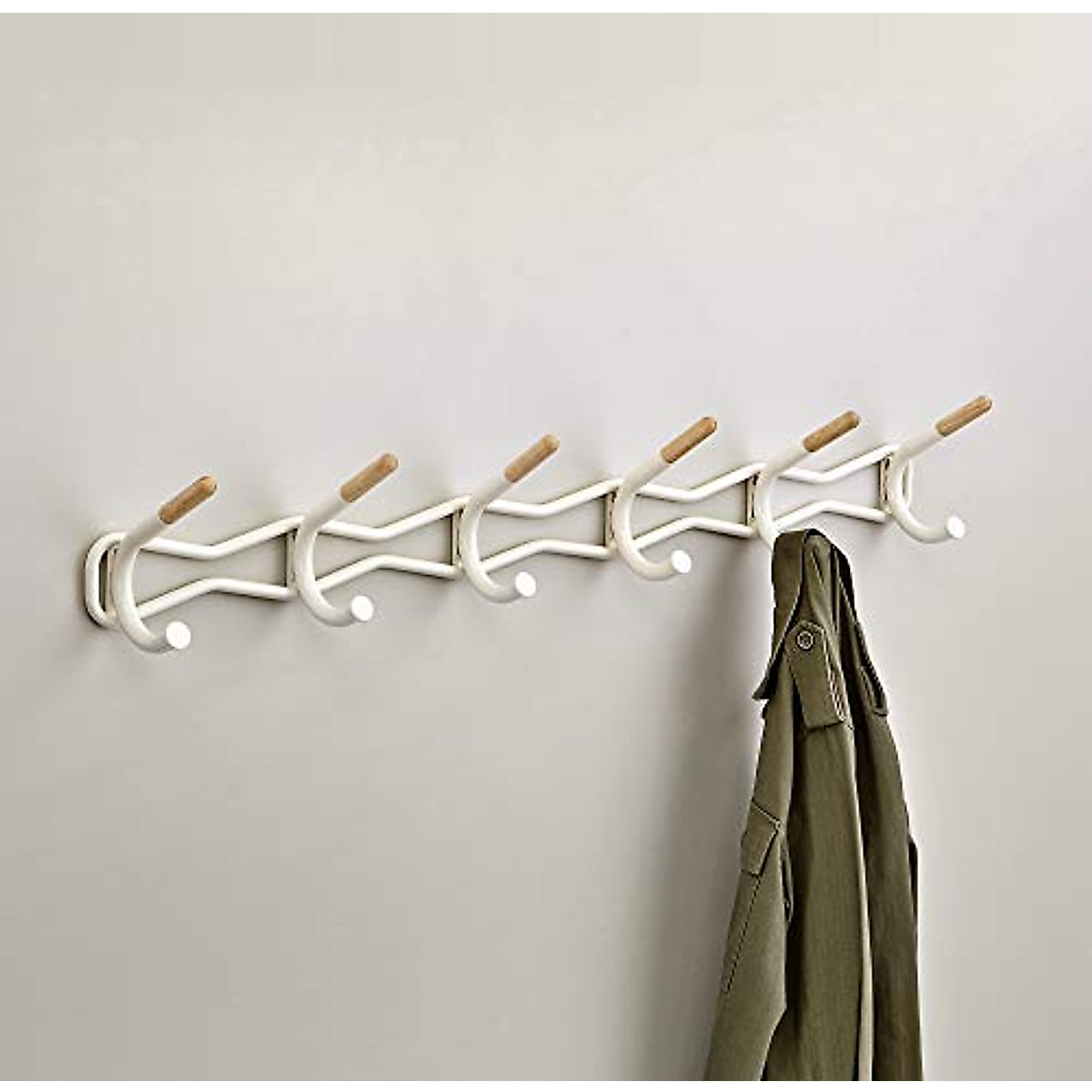 Safco Products 4257CRM Family Coat Wall Rack, 6 Hook, Cream