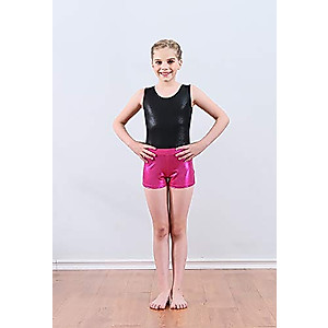 ZIZI Aosva Little Big Girls' Sparkle Dance Tumbling Athletic Gymnastics Short 2-14Years