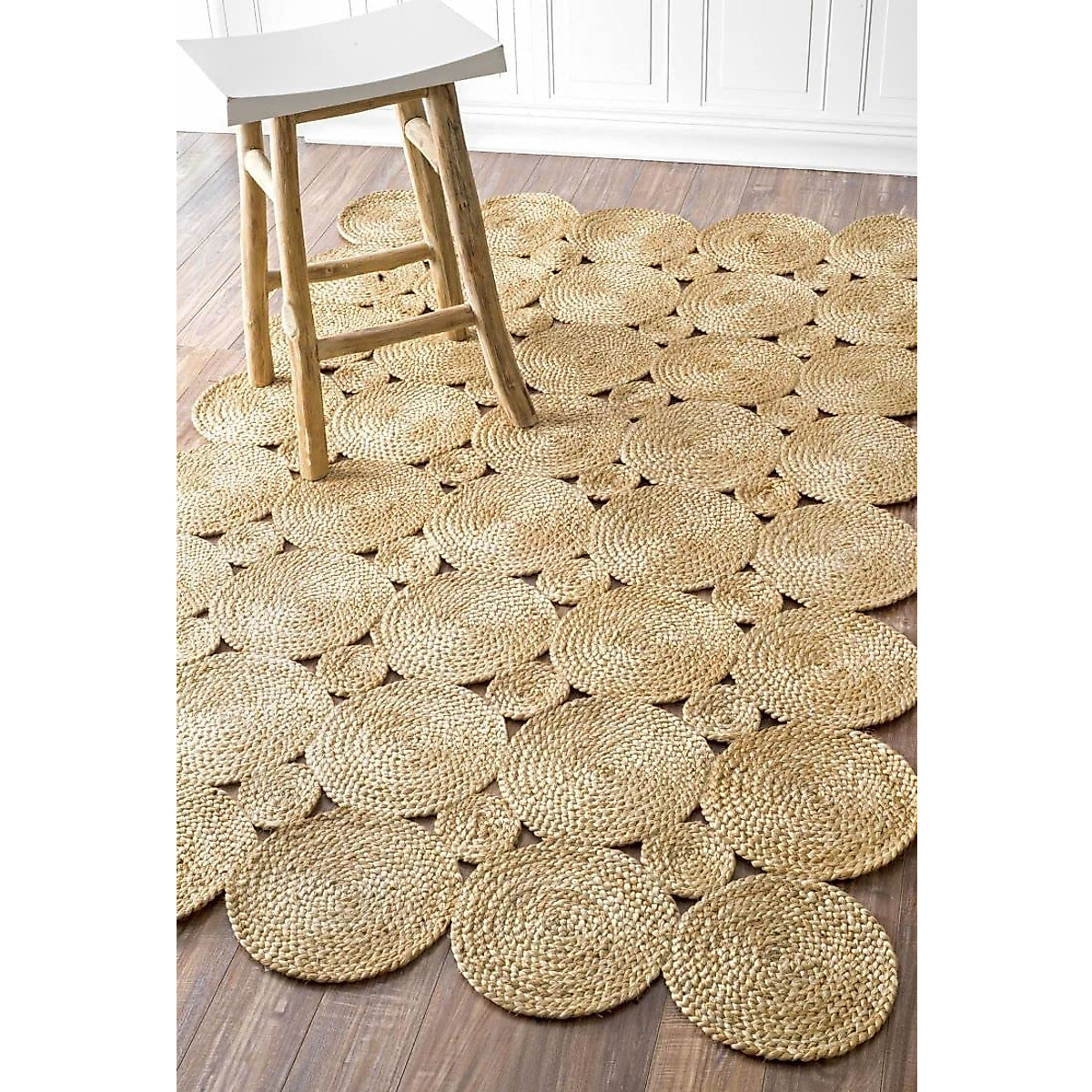 Arise Export Braided Rugs, Decorative Pattern Area Rug, Stain Resistant Natural Beige Floor, Entrance Farm House Rug, Natural Beige (2'X3' Feet)