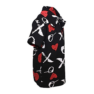 Unique Baby Boys Valentine's Day XOX Print Polo Pullover Shirt (7) Black