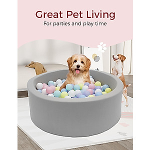 HOFISH Foam Playset with Ball Pit for Toddler Children, Playset Designed Easy to Clean or Install, Children Indoor Active Climbing Crawling and Playing -(Balls NOT Included) (Light Gray, 1PC)